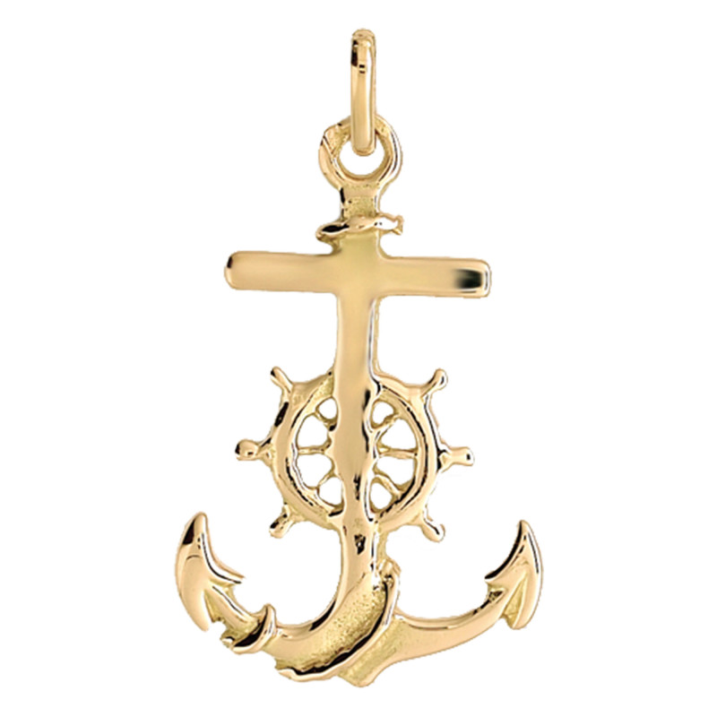 Pendentif Ancre de mer, Or Jaune, 25x18mm - Lucas Lucor