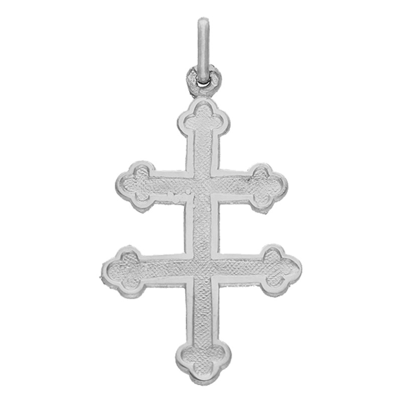 Croix de Lorraine, Or Blanc, 28x19mm - Lucas Lucor